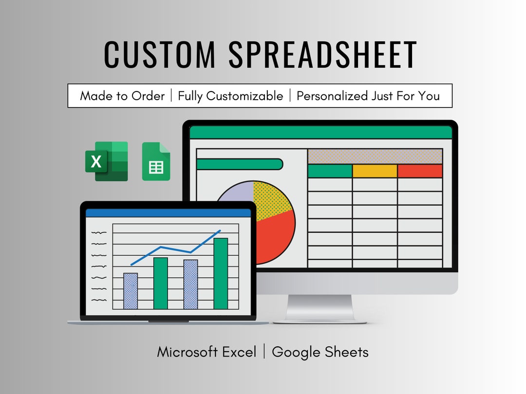 Custom Excel Spreadsheet Custom Spreadsheet Template Made To Order 7794