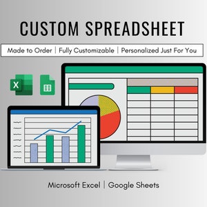 Custom Excel or Google Sheet Spreadsheet Template - Etsy