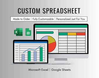 Custom Excel Spreadsheet, Custom Spreadsheet Template, Made to Order Spreadsheet - Etsy