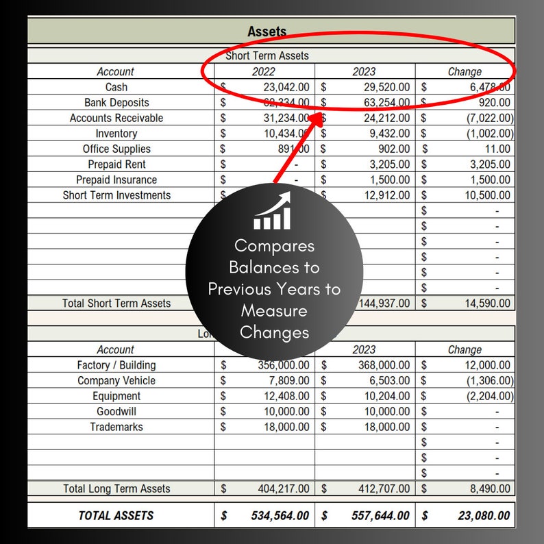 Simple Balance Sheet Spreadsheet Template Basic Balance - Etsy