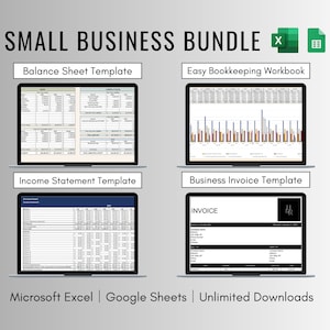 Small Business Spreadsheet Template Bundle for Excel and Google Sheets ...