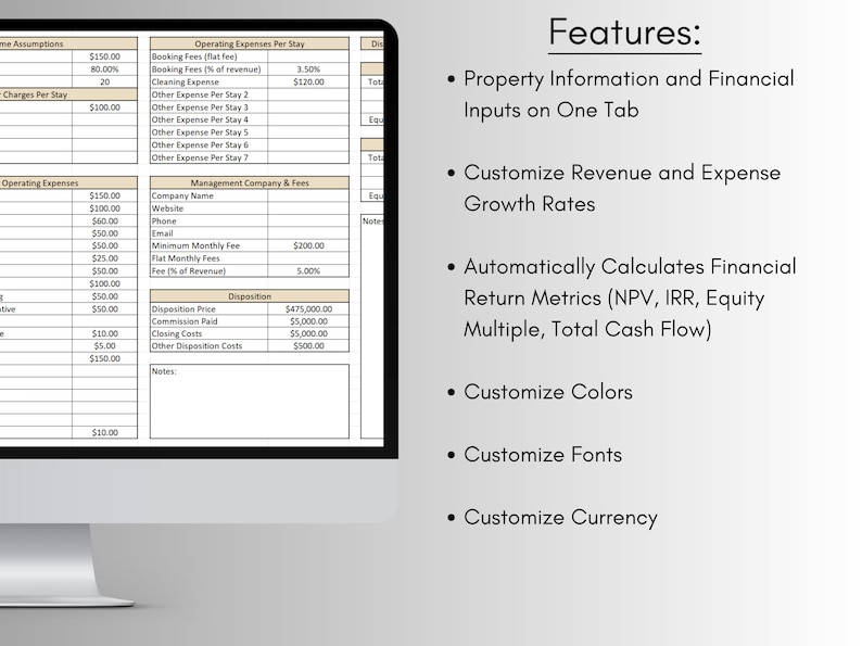 Airbnb Investment Analysis Spreadsheet for Excel and Google Sheets ...