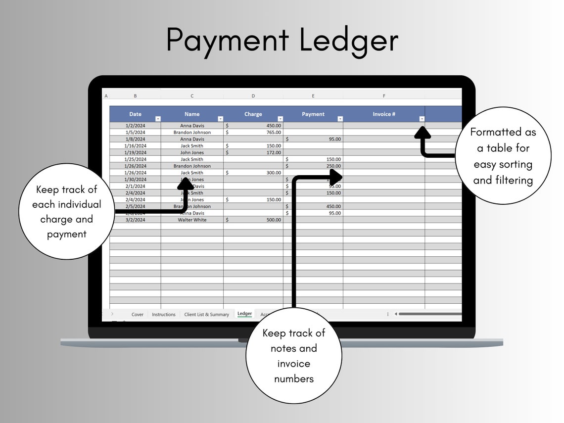 Billing Manager Spreadsheet Template for Excel and Google Sheets ...