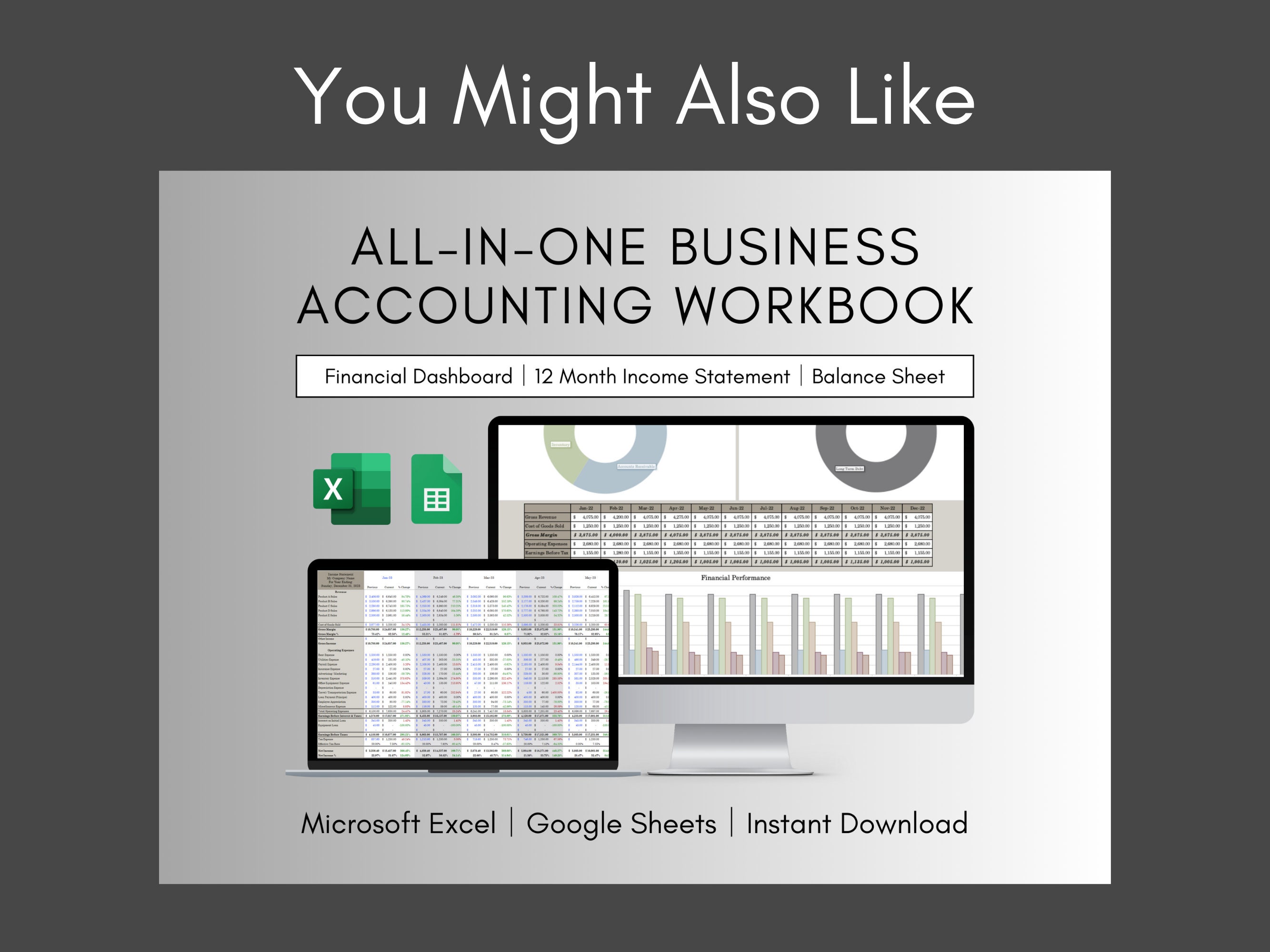 Simple Income Statement Spreadsheet Template for Excel and Google ...