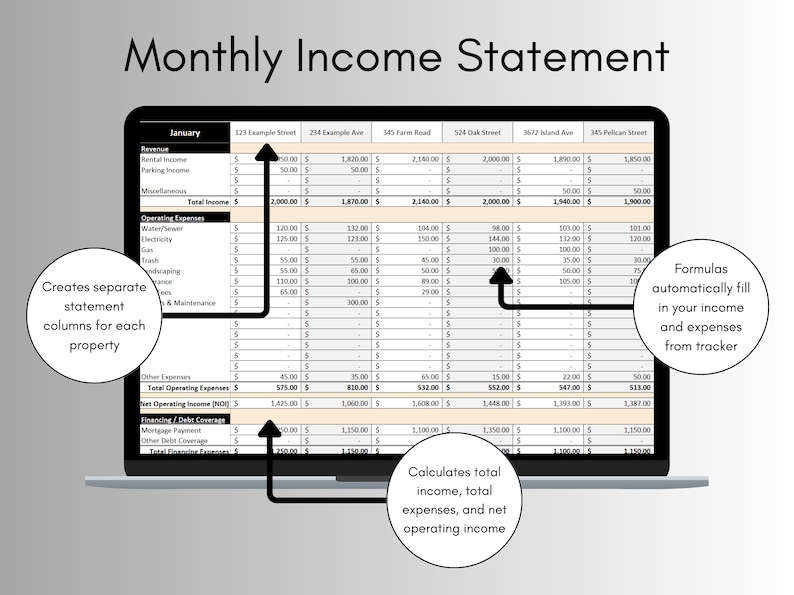 Rental Property Accounting Spreadsheet for Excel and Google Sheets ...