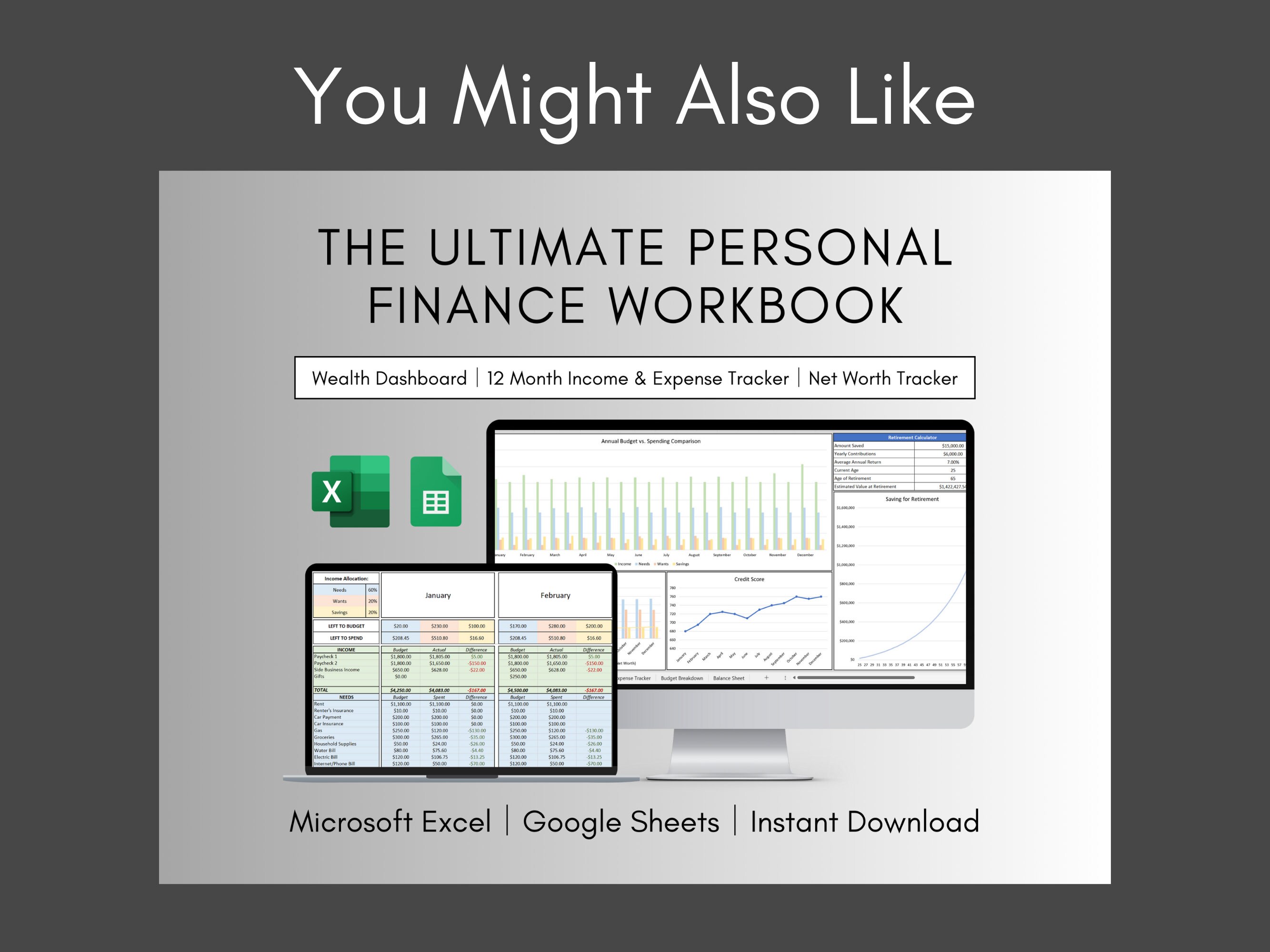 Simple Income Statement Spreadsheet Template for Excel and Google ...