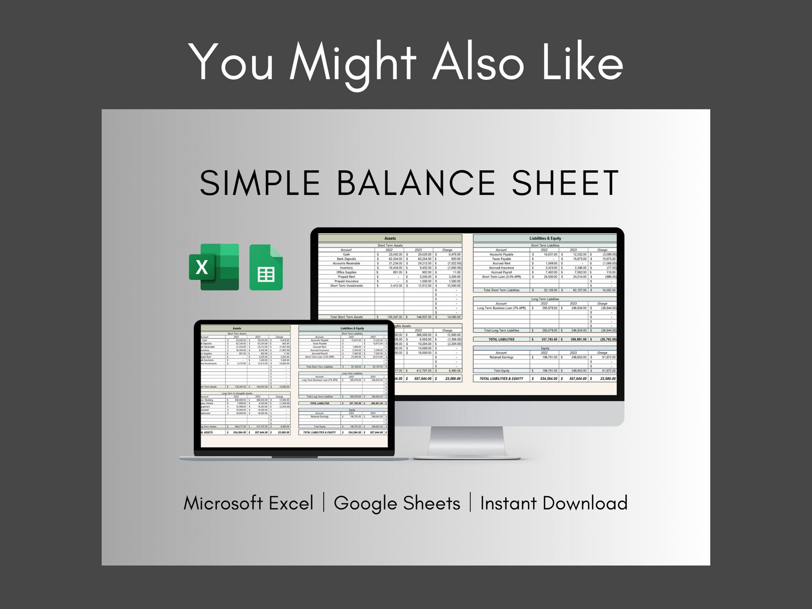 Simple Income Statement Spreadsheet Template for Excel and Google ...