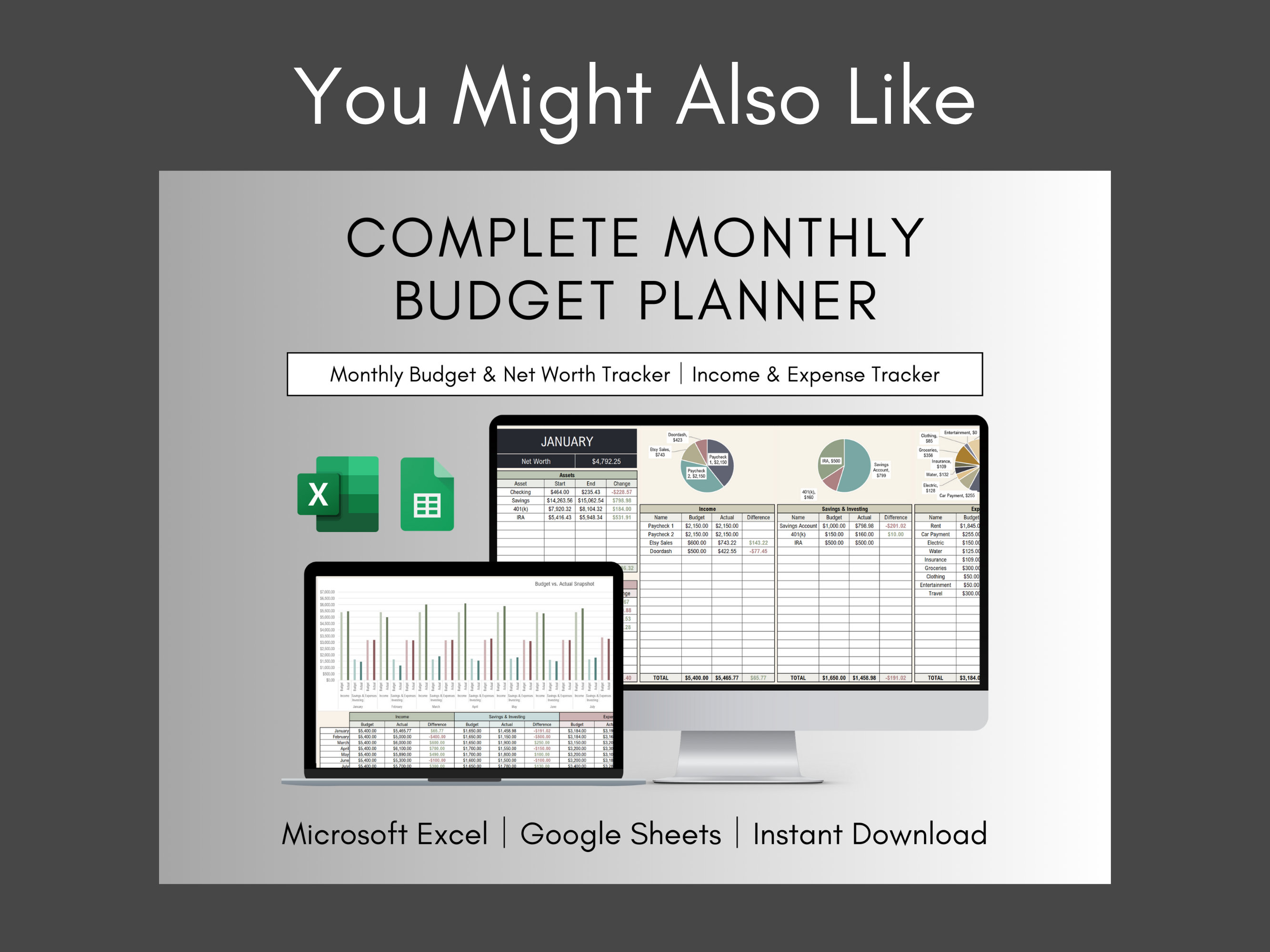 Simple Income Statement Spreadsheet Template for Excel and Google ...