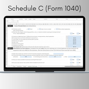Schedule C Accounting and Bookkeeping Spreadsheet for Excel and Google ...