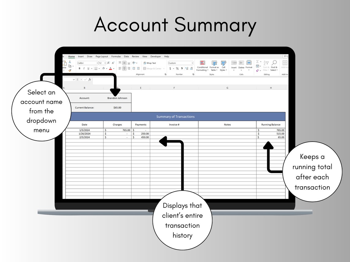 Billing Manager Spreadsheet Template for Excel and Google Sheets ...