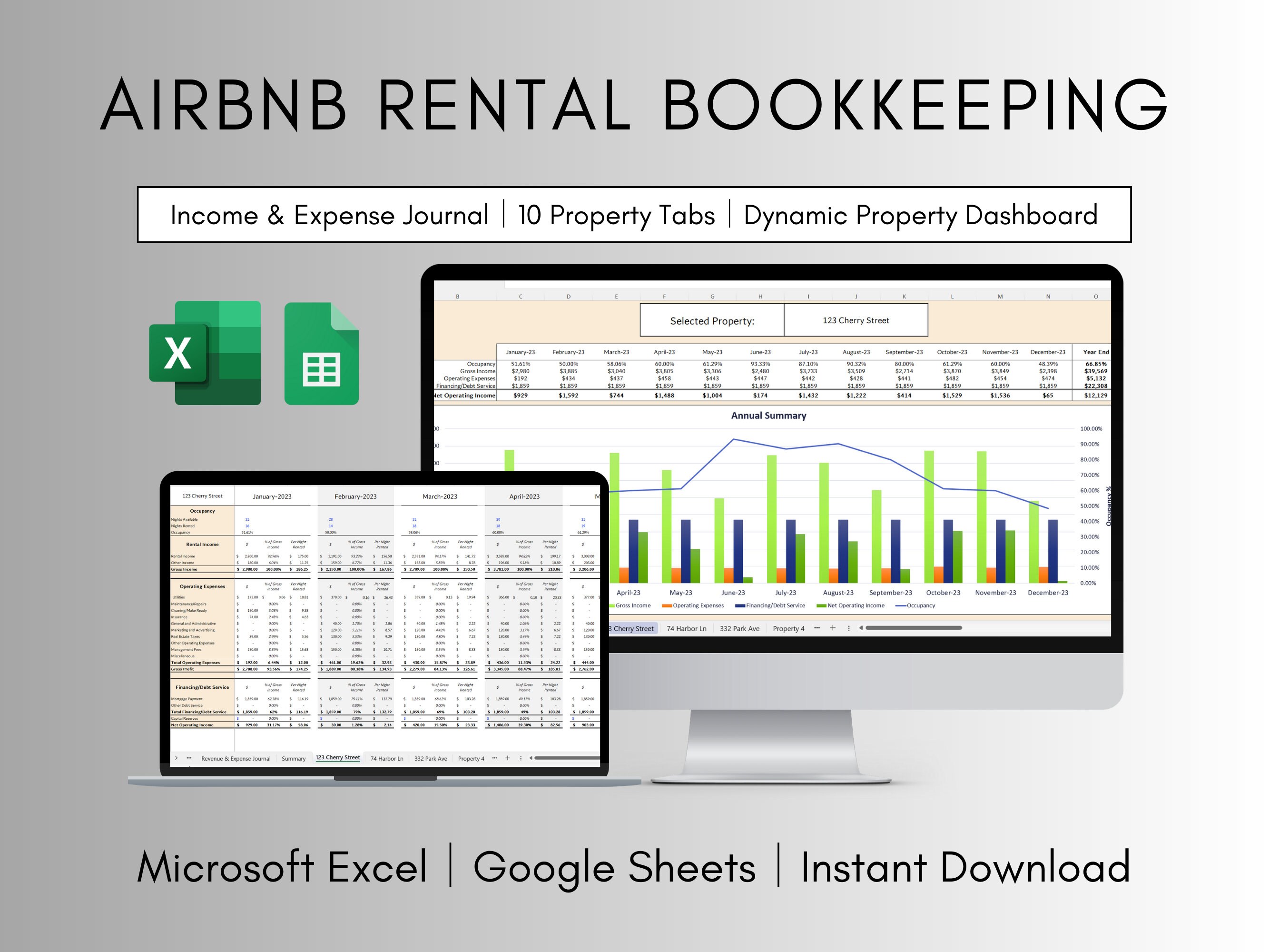 Airbnb Startup Spreadsheet Template Bundle , Short Term Rental ...