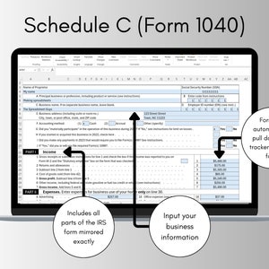 Schedule C Accounting and Bookkeeping Spreadsheet for Excel and Google ...