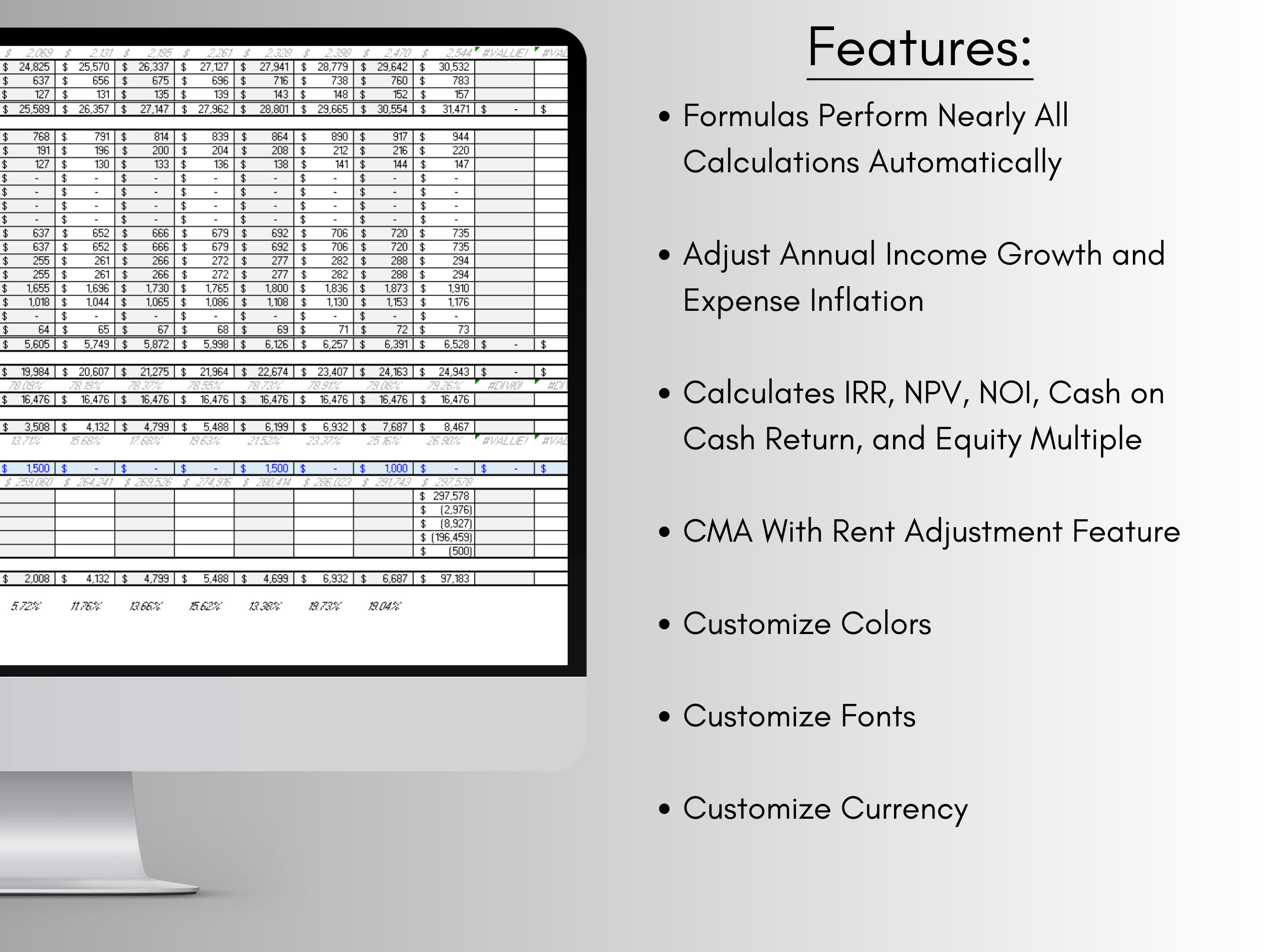 Rental Property Investment Analysis Spreadsheet for Excel and Google ...