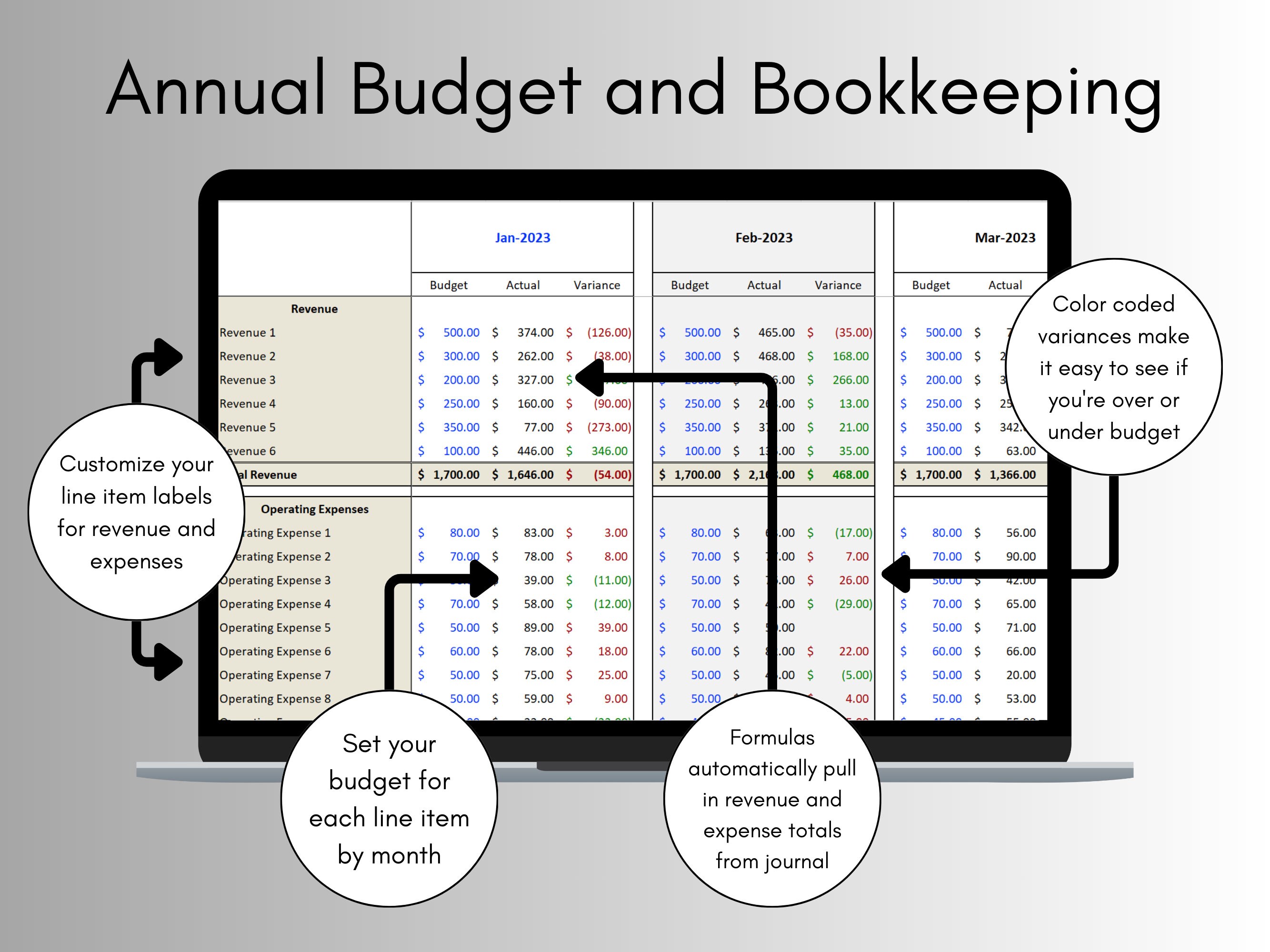 Small Business Spreadsheet Template Bundle for Excel and Google Sheets ...