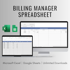 Billing Manager Spreadsheet Template for Excel and Google Sheets ...