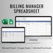 Billing Manager Spreadsheet Template for Excel and Google Sheets ...