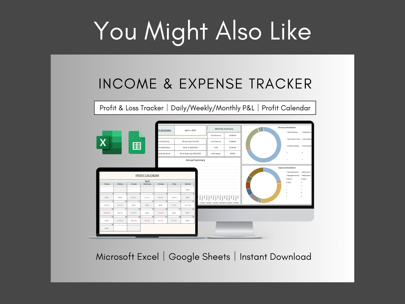 Simple Income Statement Spreadsheet Template for Excel and Google ...