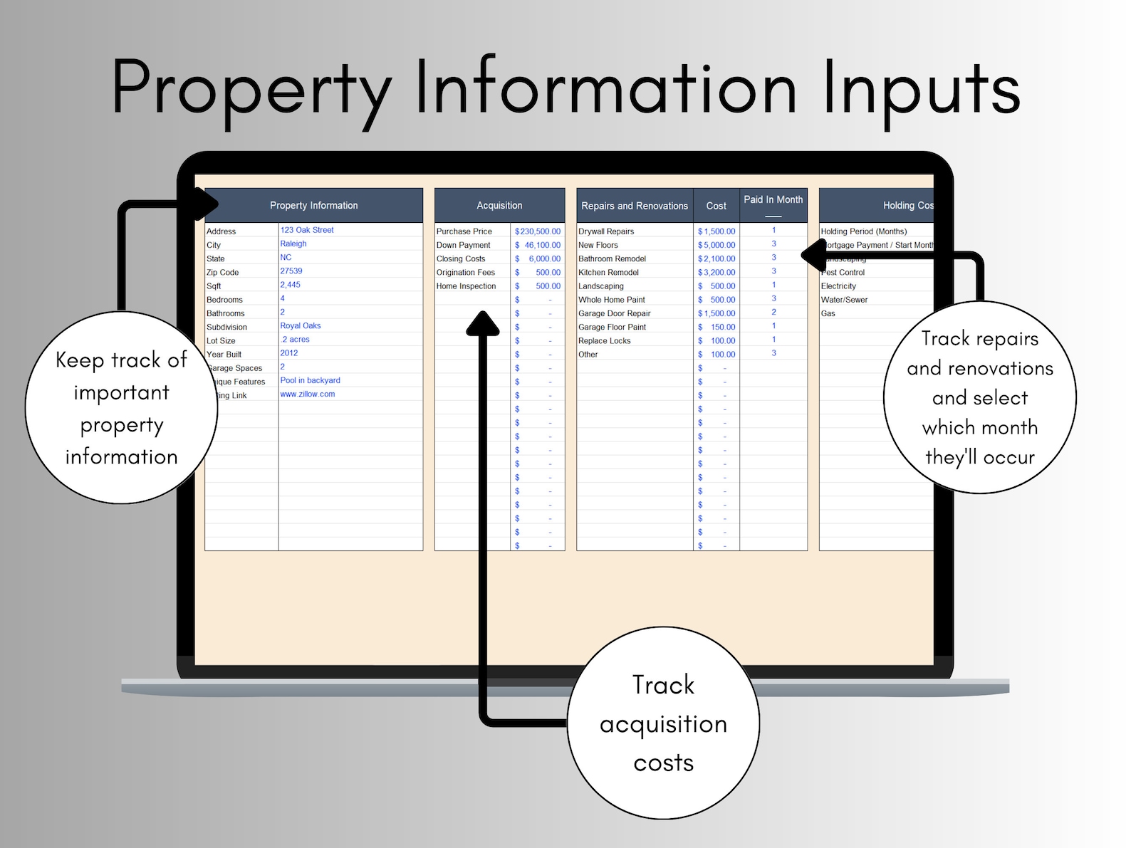 House Flipping Profit and Cost Analysis Spreadsheet for Excel and ...