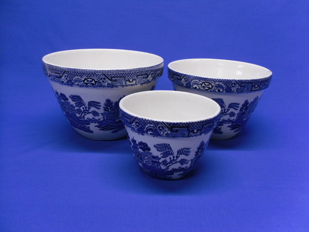 Blue Willow Pudding Bowls or Pudding Basins From Early 1900's, English ...