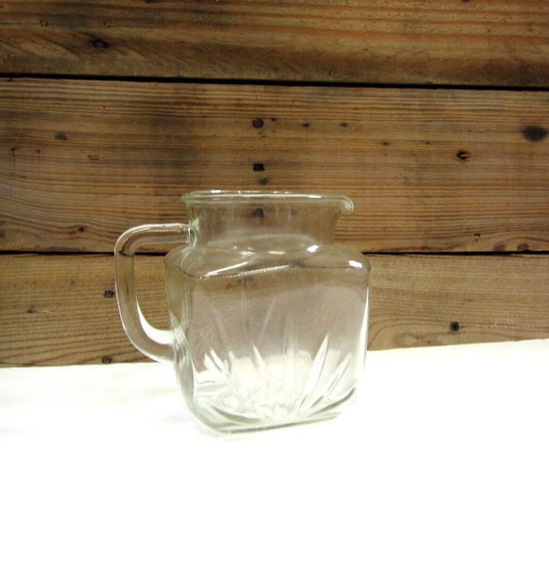 Square and Squat Juice Pitcher Federal Glass, Mid Century Sunburst ...