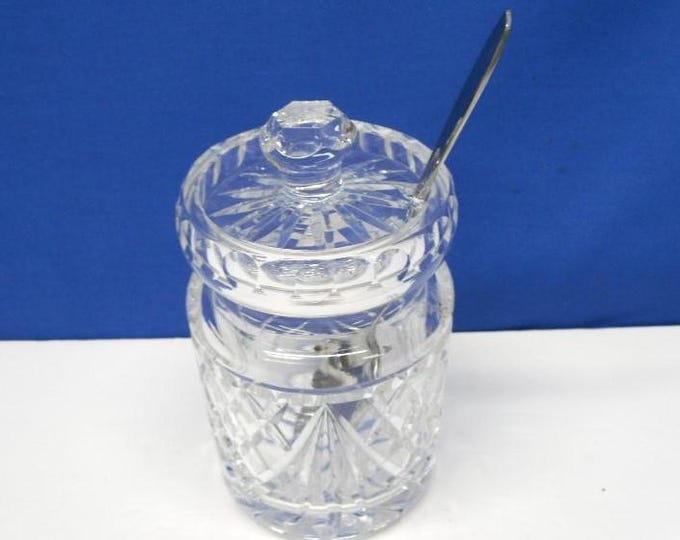 Vintage Waterford Hand Cut Crystal Jam Jar With Spoon: Lismore Pattern ...