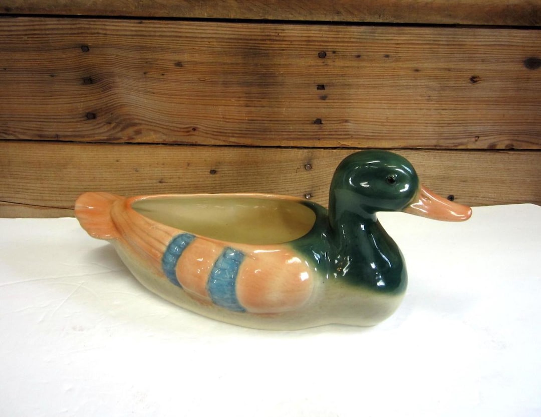 Vintage Ceramic Duck Planter: Large Mallard Waterfowl, 1960s - Etsy