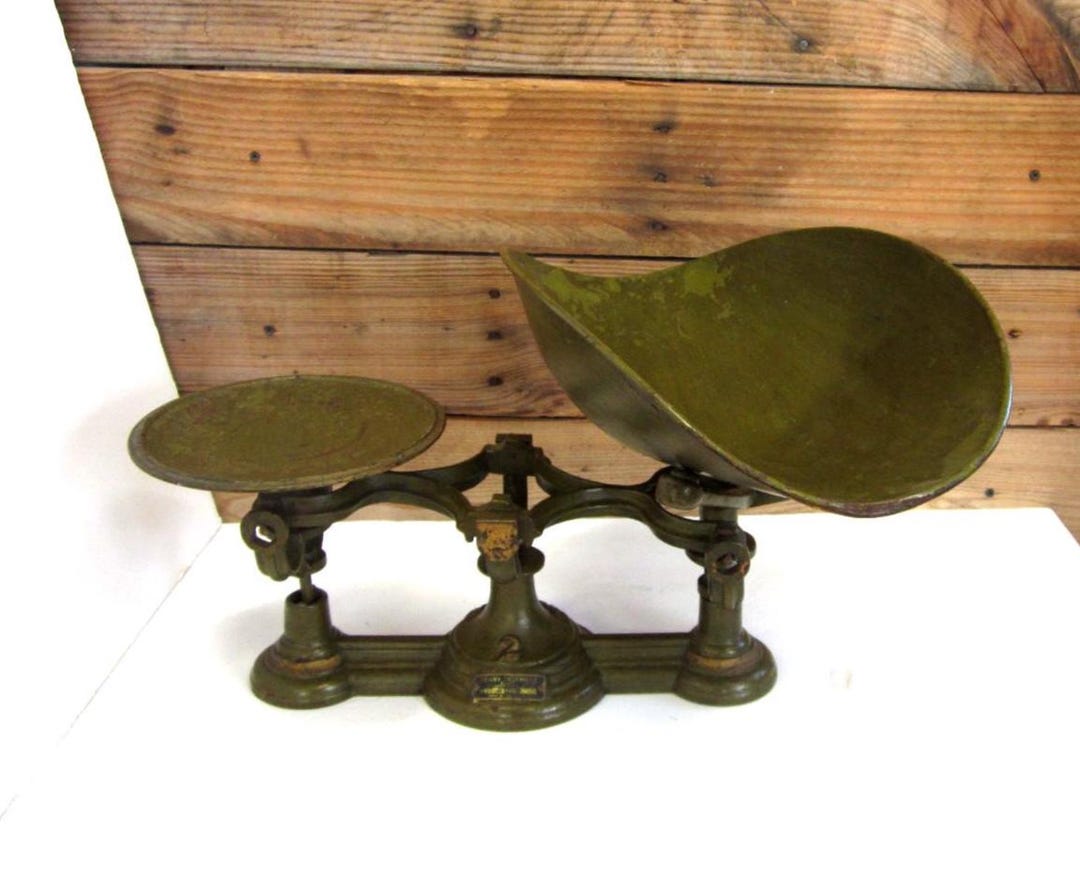 Large Antique Cast Iron Apothecary Balance Scale: Henry Troemner No. 2 ...
