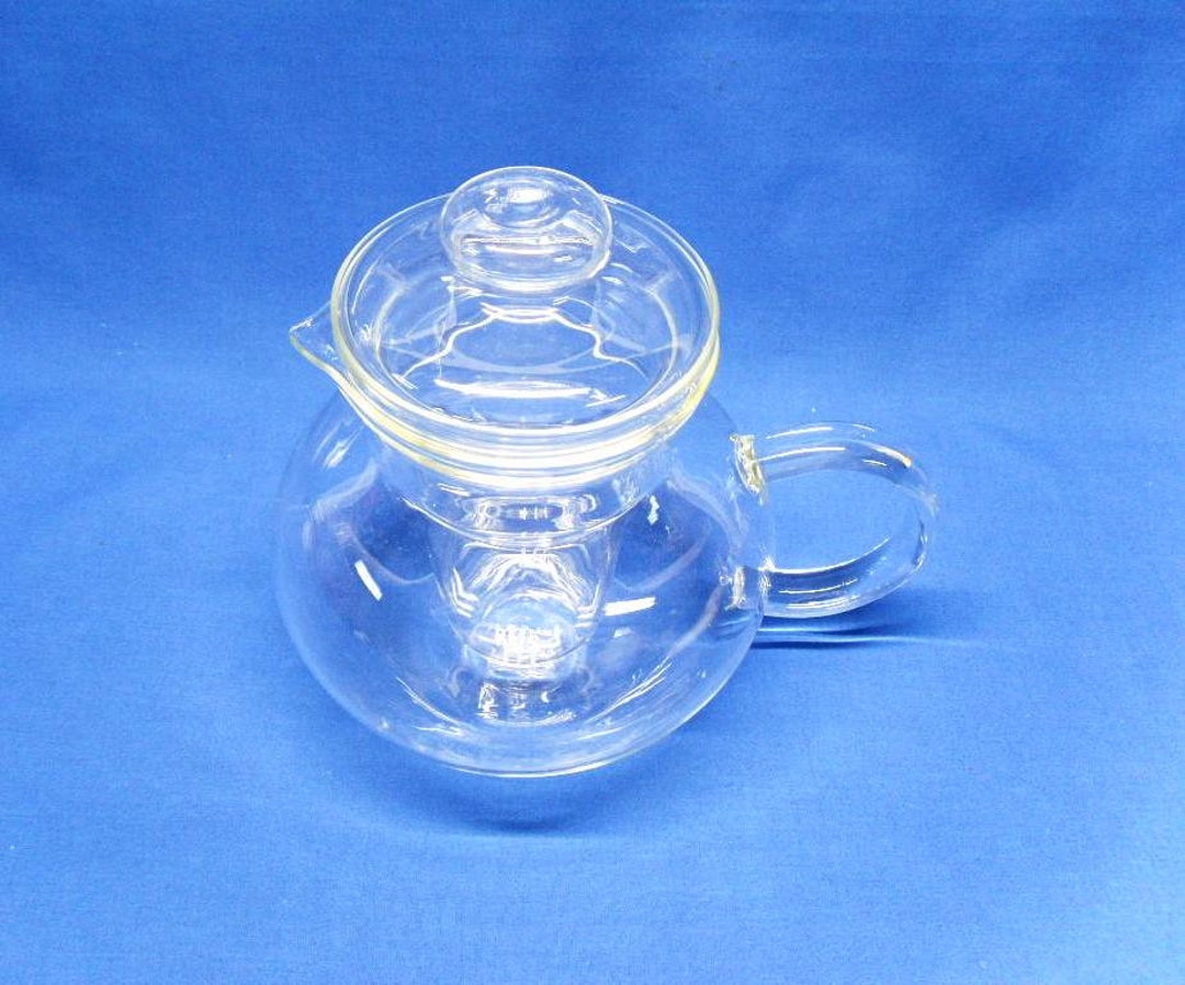 Vintage Clear Glass Teapot With Loose Tea Infuser, Primula Glass Teapot ...