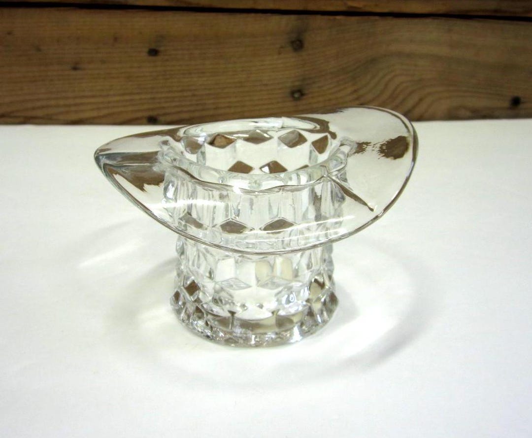 Fostoria Crystal Top Hat Toothpick Holder Figurine or Matchstick Holder ...