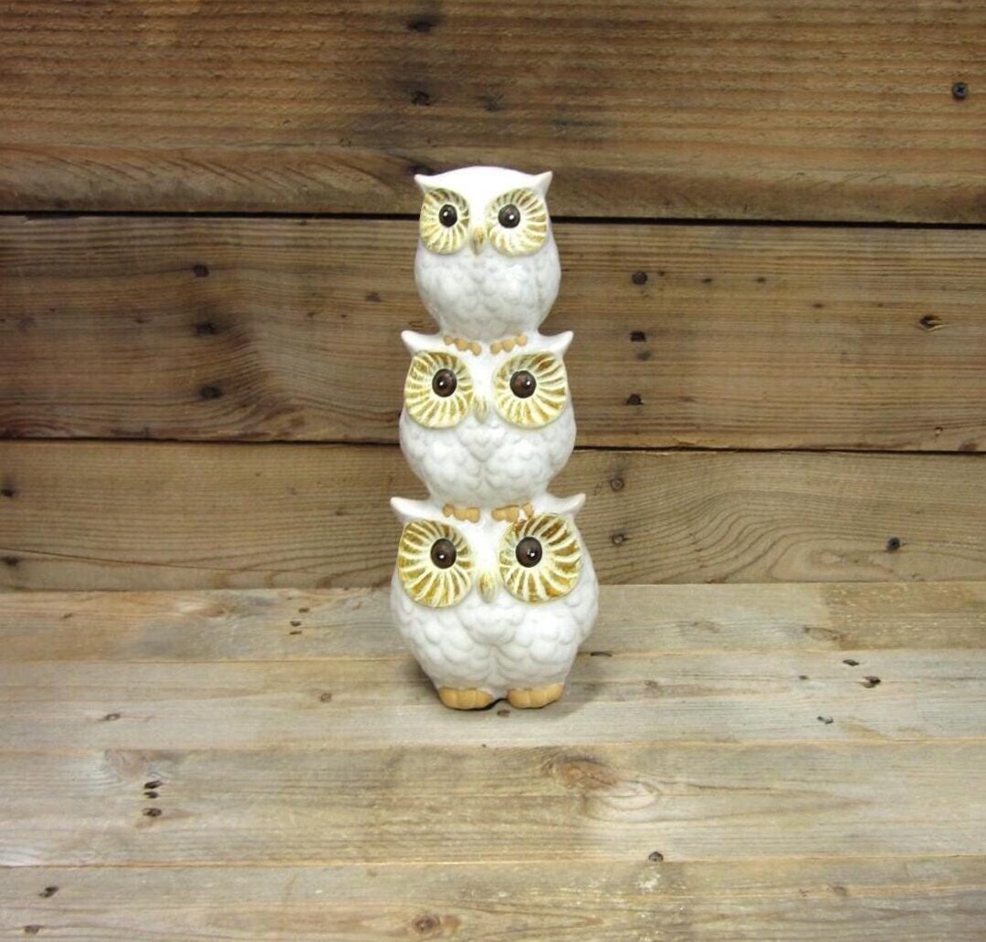 Vintage Stack of Owls Figurine, 3 Stacked Owls Owl Decor - Etsy