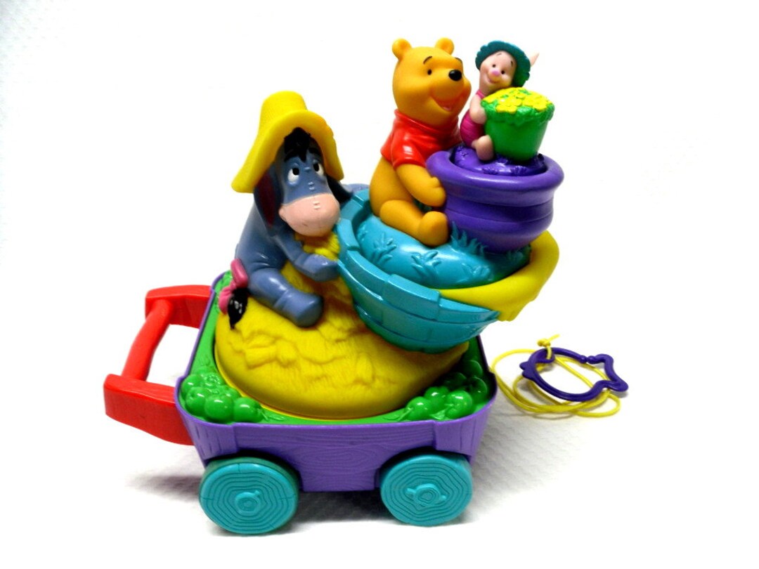 Vintage Disney Winnie the Pooh Garden Wagon Pull Toy, Vintage Winnie ...