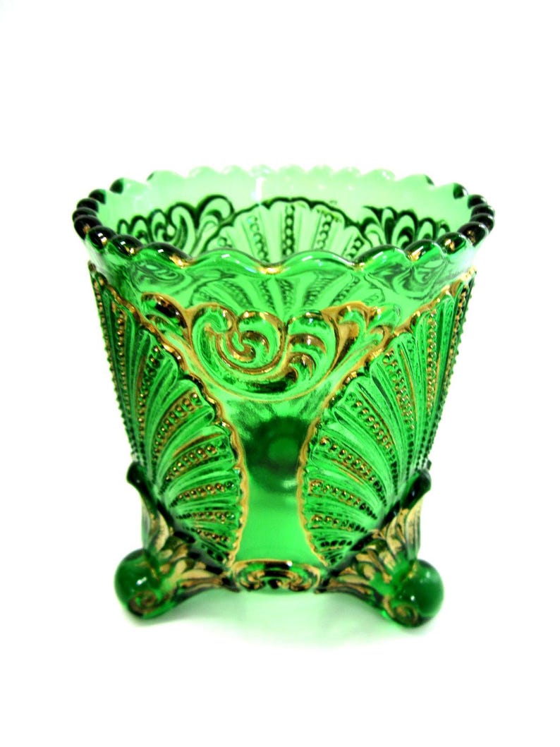 EAPG Mckee & Brothers Emerald Green Geneva Aka Shell and Scroll Sugar ...