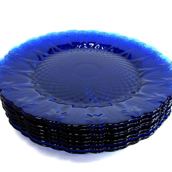 Royal Blue Glass Plates - Etsy