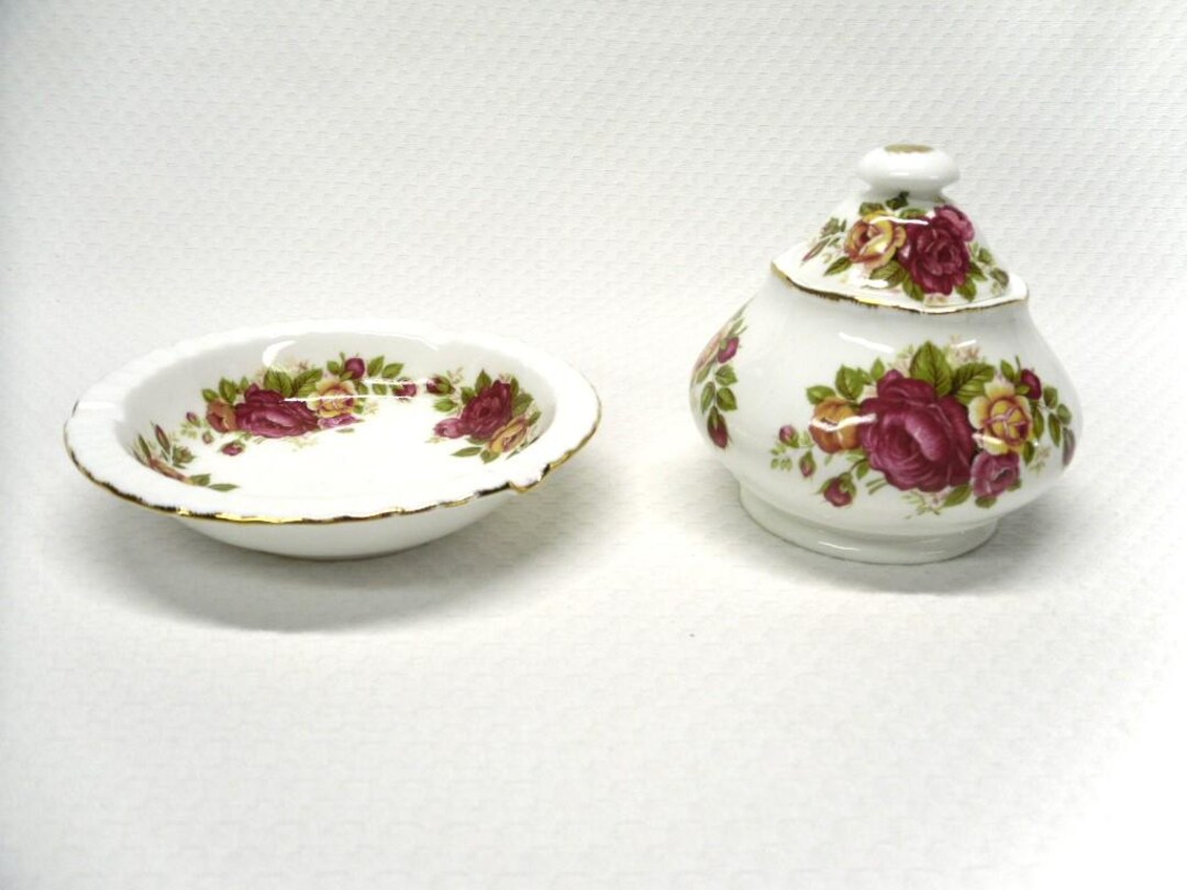 Cottage Rose Fine Bone China Sugar Bowl and Trinket Dish or Ashtray - Etsy