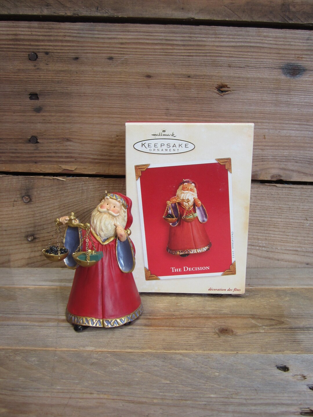 2003 Hallmark Santa Ornament: "the Decision" Keepsake - Etsy