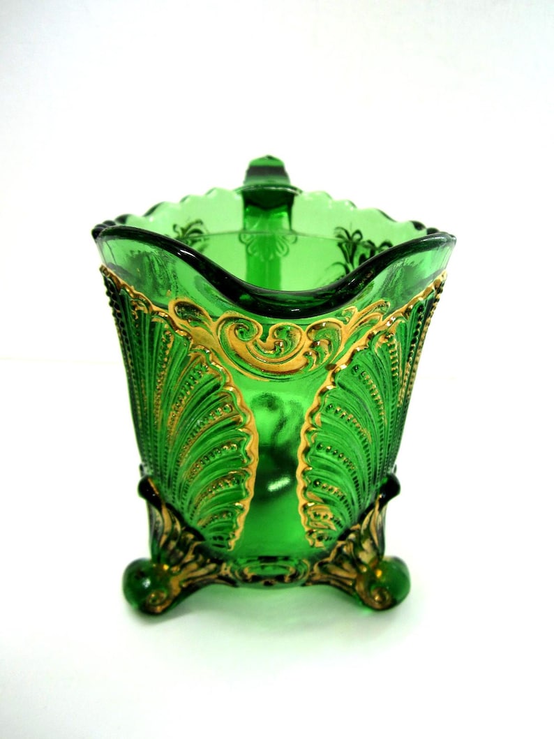 EAPG Mckee & Brothers Emerald Green Geneva Aka Shell and Scroll Sugar ...