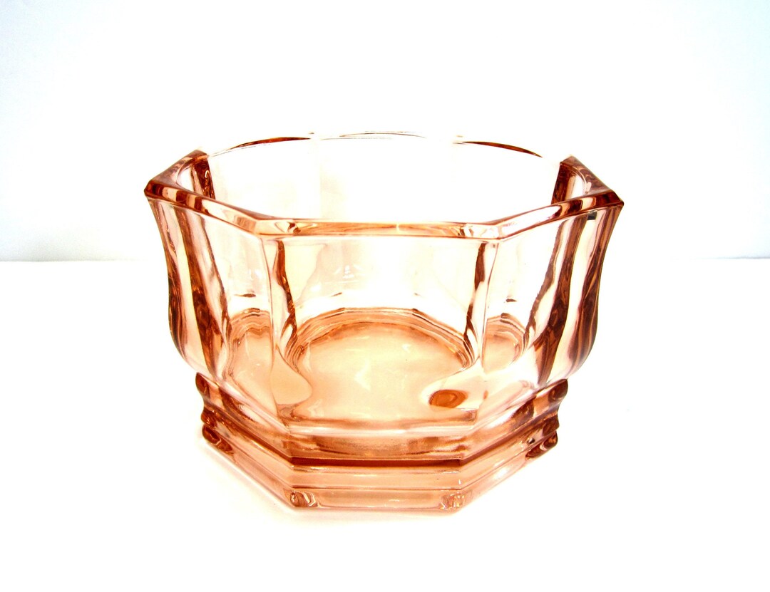 Pink Depression Glass Octagon Shaped Candy Dish No Lid, Indiana Glass ...