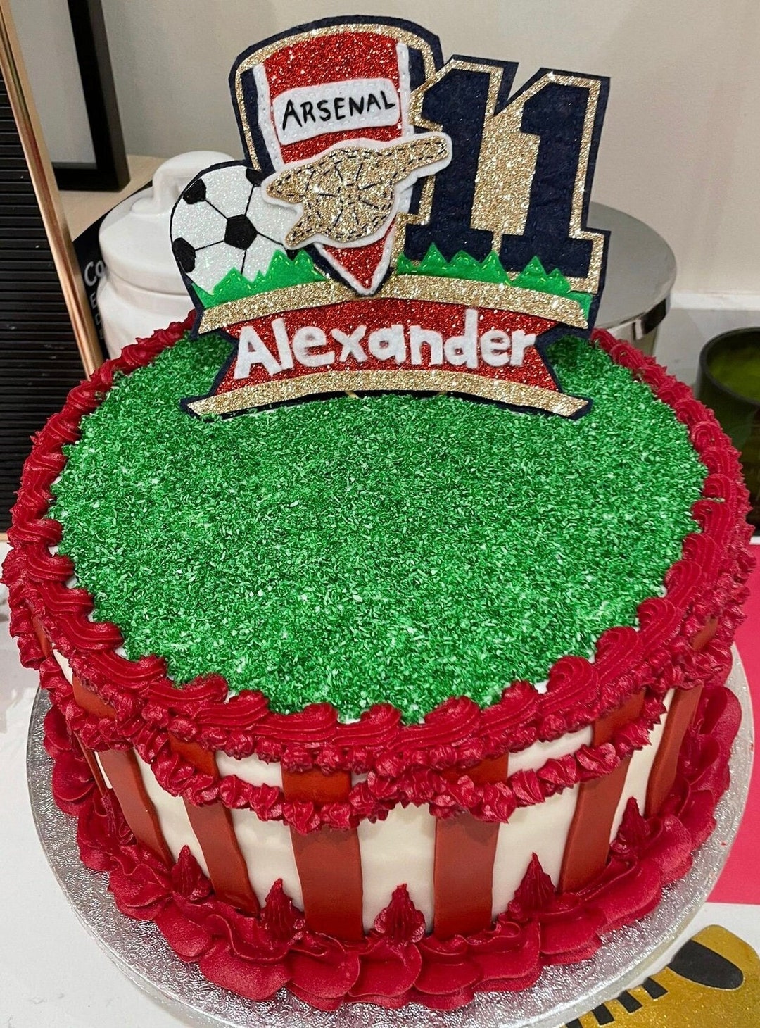 Football Cake Topper Handmade Felt, Football Theme Cake Topper ...