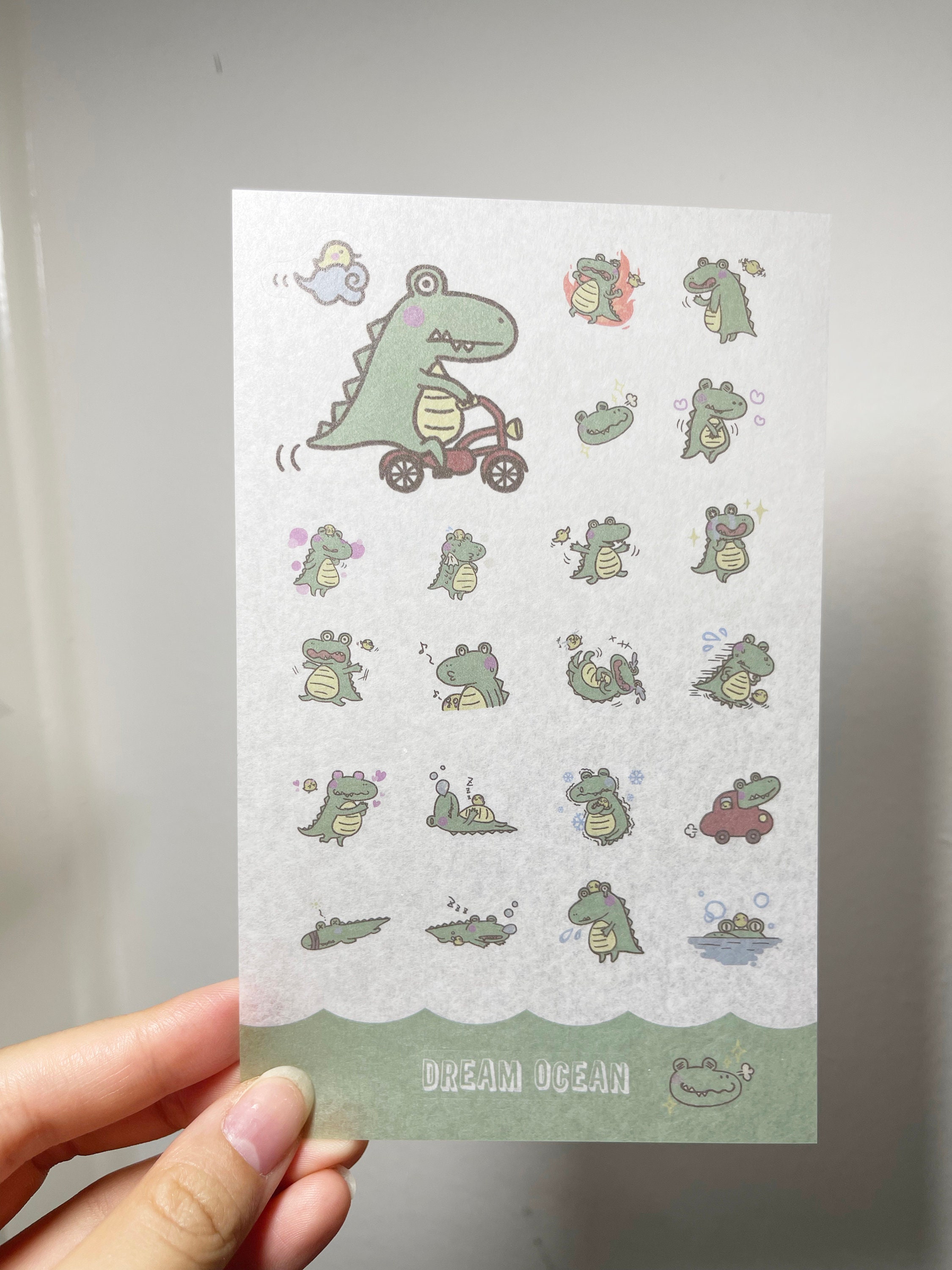 6 Sheets Chibi Crocodile Japanese Washi Sticker/ Cute Green - Etsy