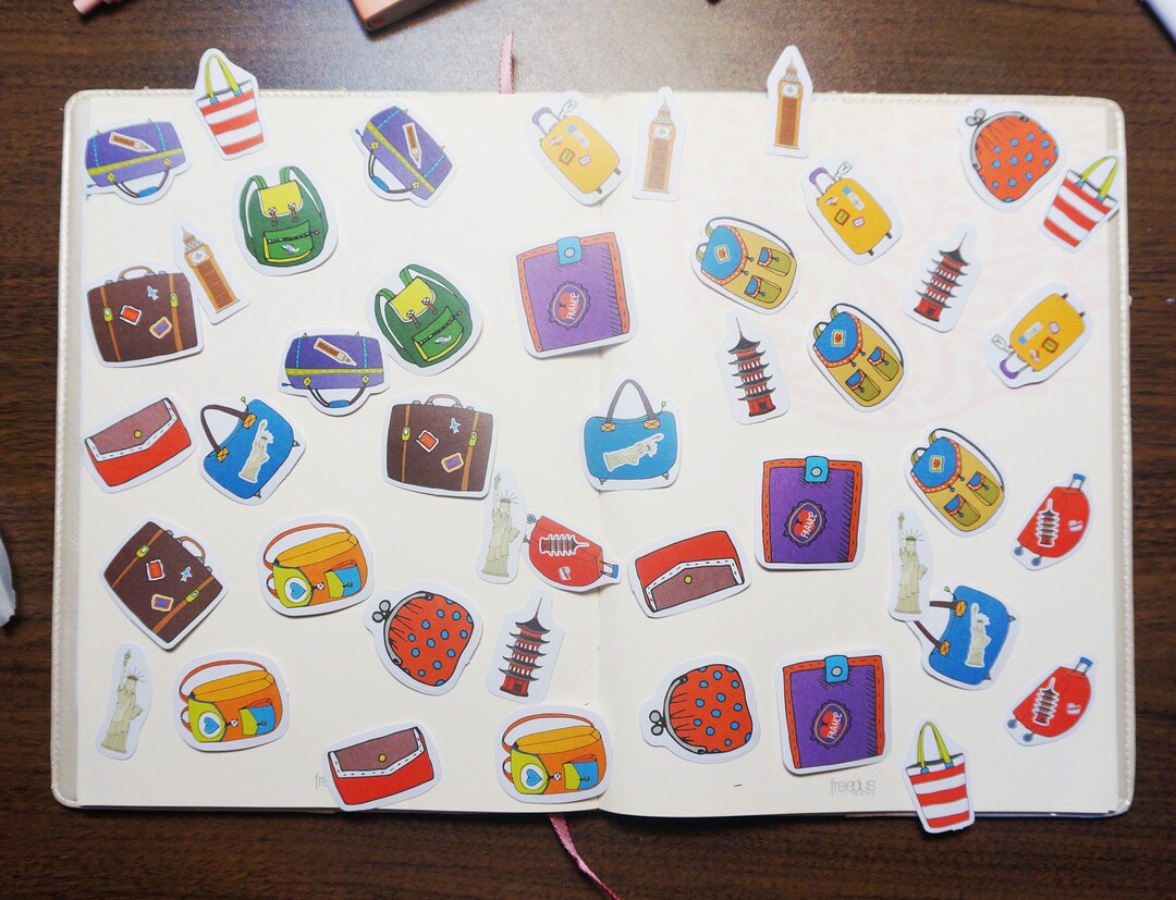 45 Pcs Bags Stickers/go Traveling Stickers/ Kids Sticker - Etsy