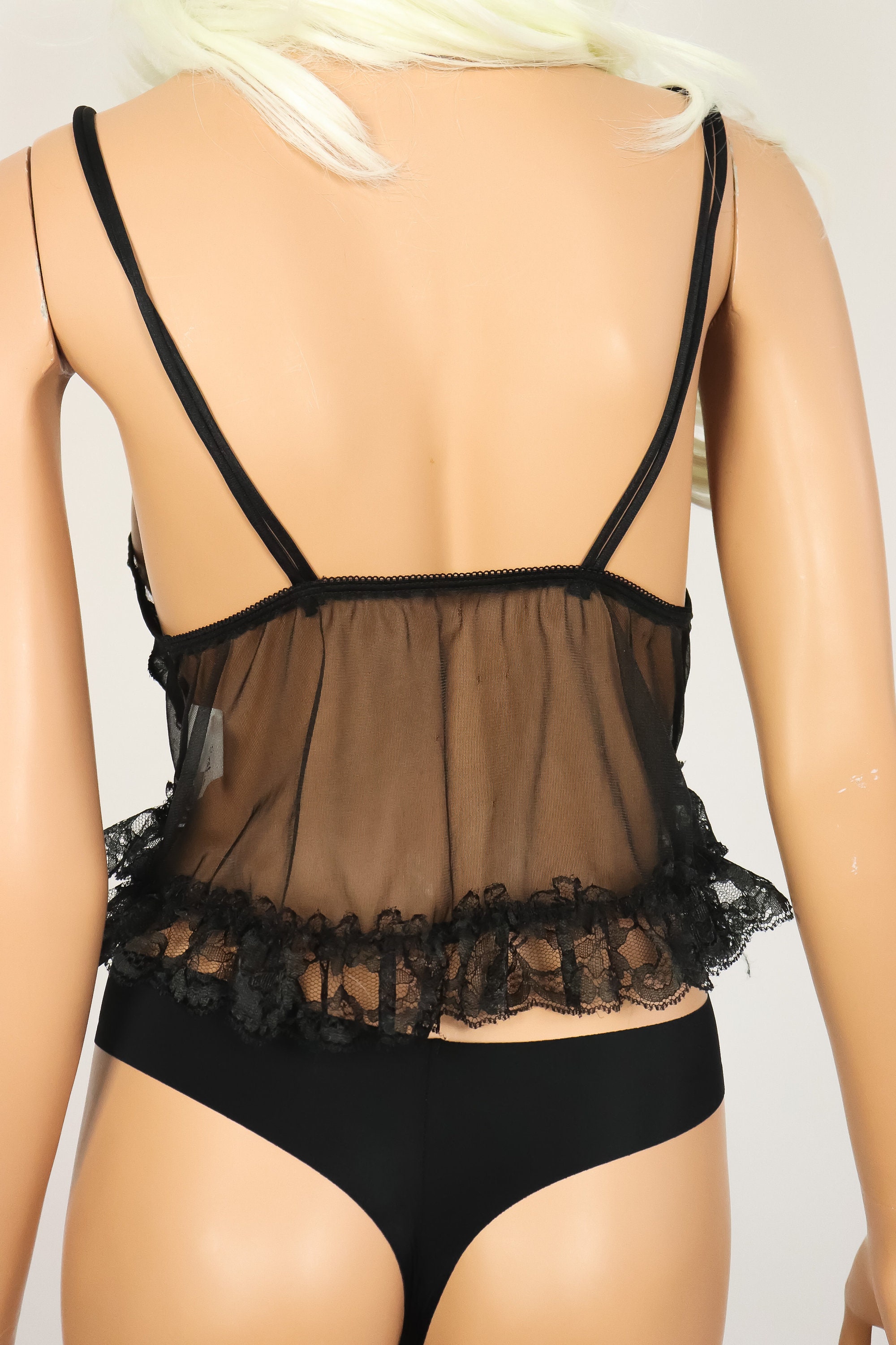 Sheer Lace Bralette Cami Lingerie Camisole Bra Crop Top Black Etsy
