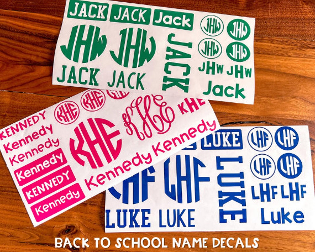 Back to School Name Decals- Name Decals- Name Labels- Label It- Back to ...