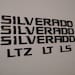 2007-2018 Chevy Silverado 1500 Emblem Overlay Decal Letters (BLACK) Set ...