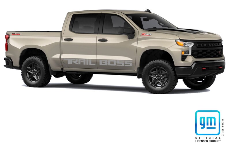 2019-2026 Chevy Silverado 1500 Silver Trail Boss Crew Cab Body Side ...