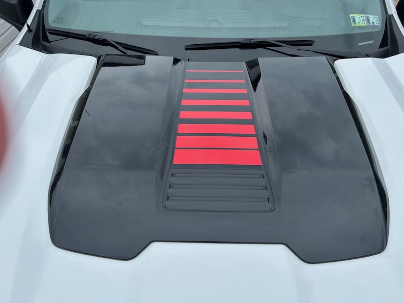 2022-2026 Chevy Silverado Red Fade Stripes Center Hood Scoop Decal - Etsy