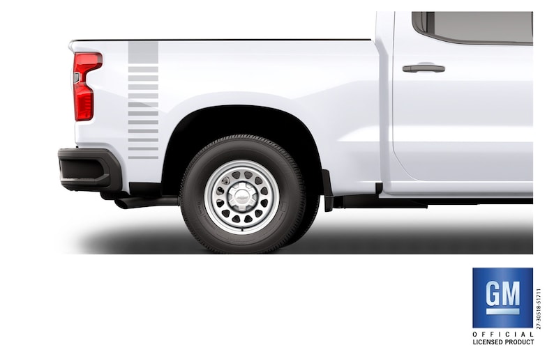 2019-2026 Chevy Silverado 1500 Silver Bed Side Decals Set of 2 GM ...