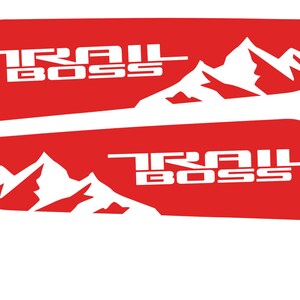 2023 2024 2025 Chevy Colorado Trail Boss Lettering With Mountains Red ...