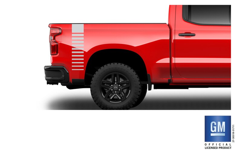 2019-2026 Chevy Silverado 1500 Silver Bed Side Decals Set of 2 GM ...