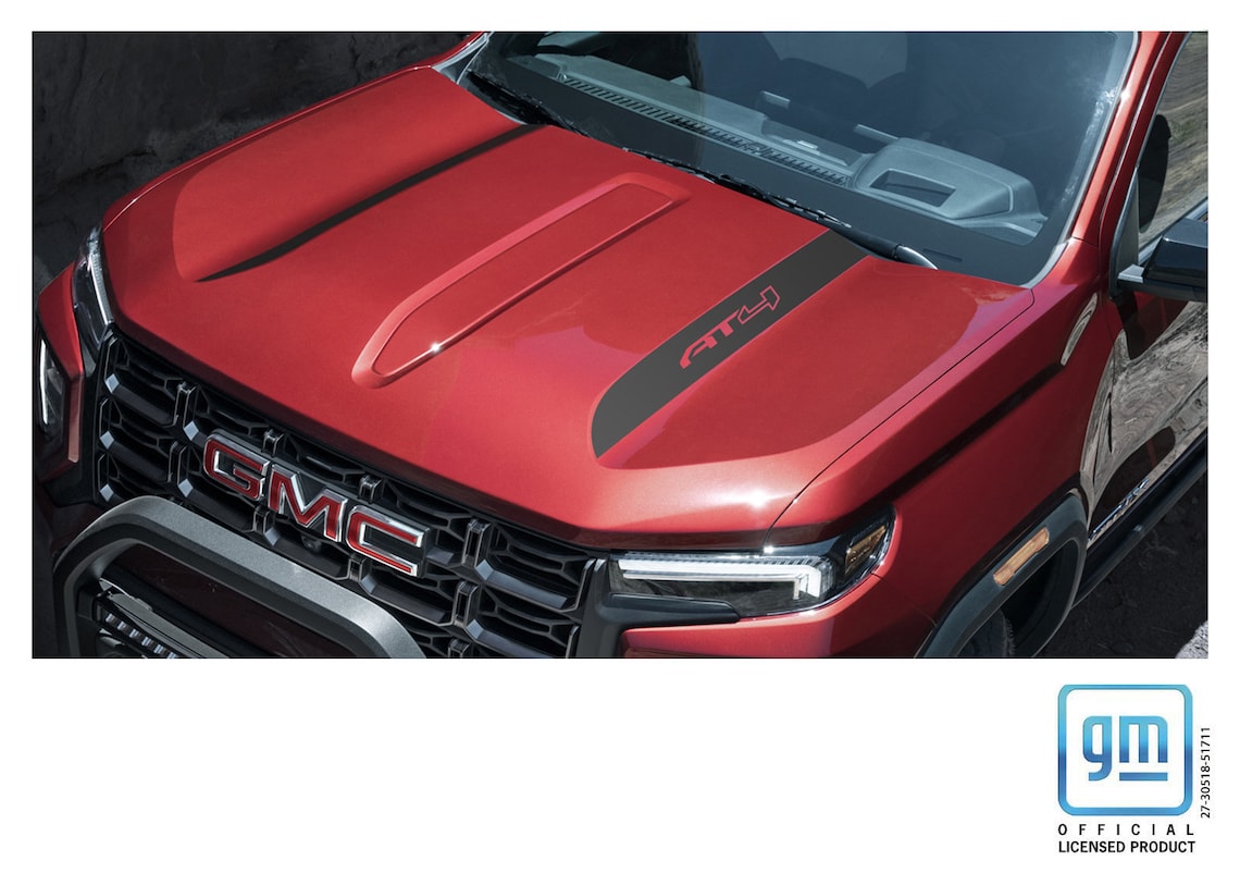 2023-2026 GMC Canyon AT4 Matte Black Side Hood Contour Decals Set of 2 ...