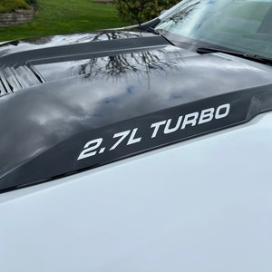 2022 2023 2024 Chevy Silverado Silver 2.7L Turbo Hood Scoop Lettering ...